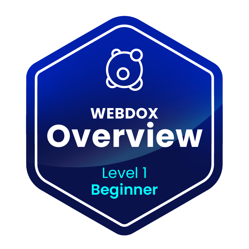 Certificación Webdox Overview fue emitido por Webdox CLM a Moises ...