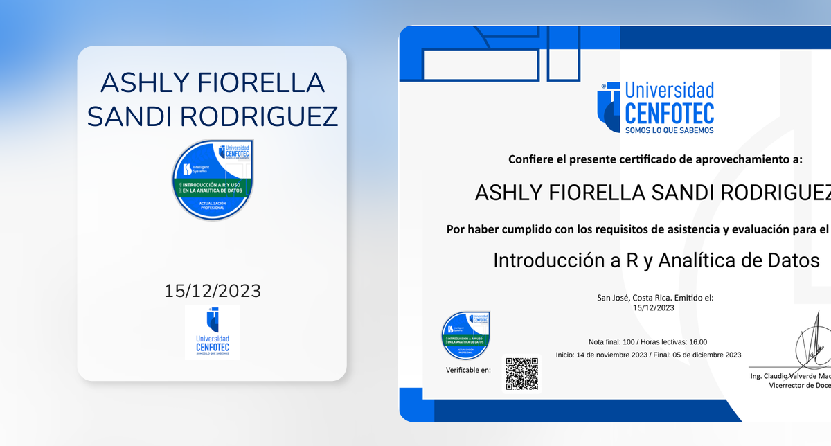 Introducción a R y Analítica de Datos fue emitido por Universidad ...