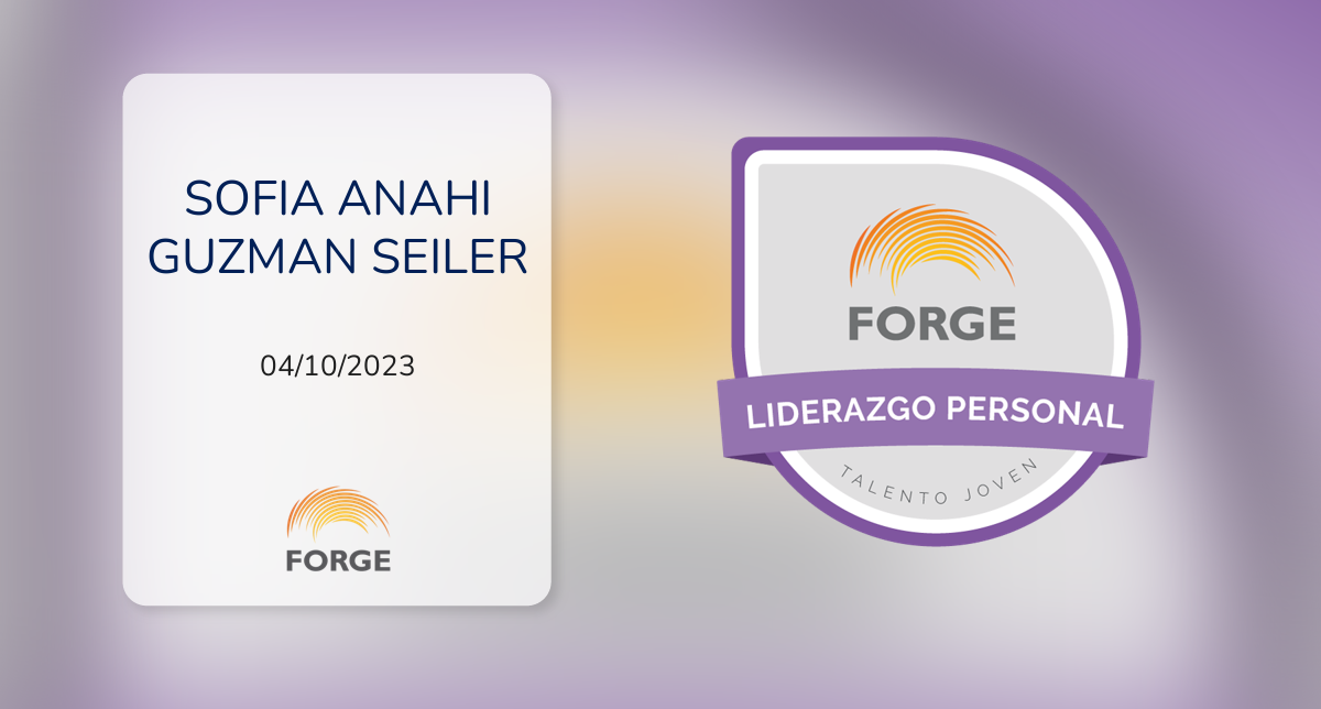 Liderazgo personal fue emitido por Fundación Forge a SOFIA ANAHI GUZMAN ...