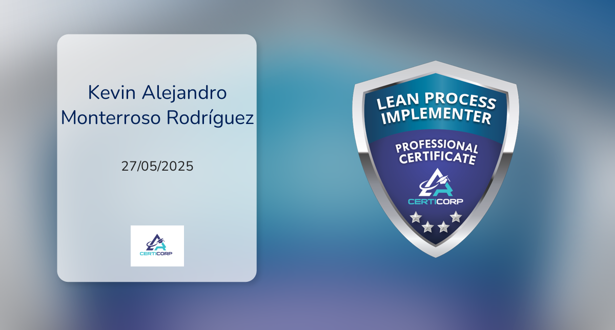 Lean Process Implementer – Professional Certificate was issued by CR ...