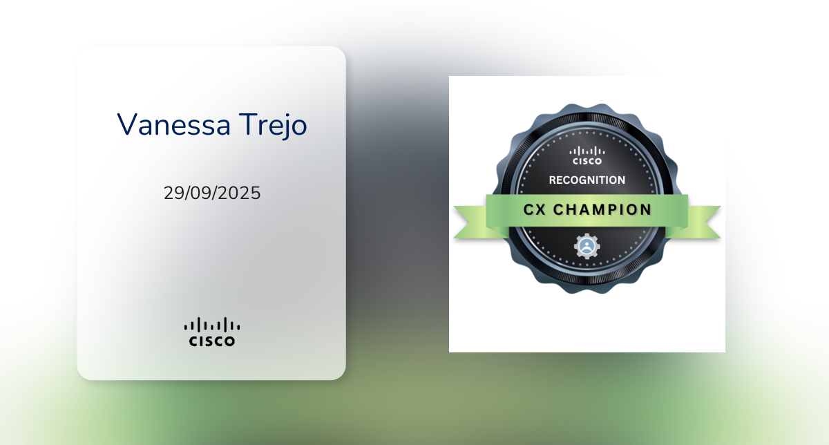 JUMP IN: CX CHAMPION FOR CISCO 360 - COLLABORATION fue emitido por ...