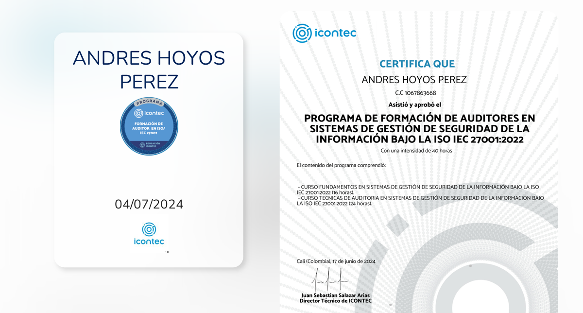 PROGRAMA DE FORMACIÓN DE AUDITORES EN SISTEMAS DE GESTIÓN DE SEGURIDAD DE LA INFORMACIÓN BAJO LA ...