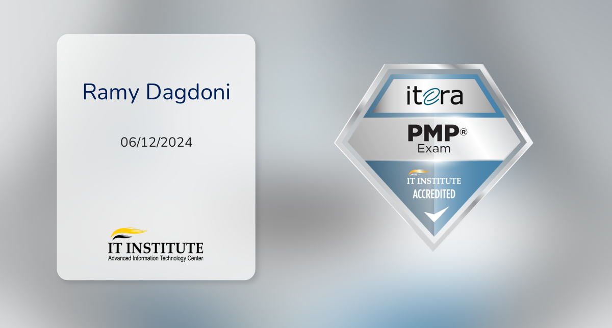 PMP® Exam Course was issued by ITERA to Ramy Dagdoni