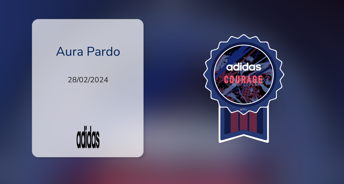 Employee Recognition "Courage" fue emitido por Adidas a Aura Pardo.