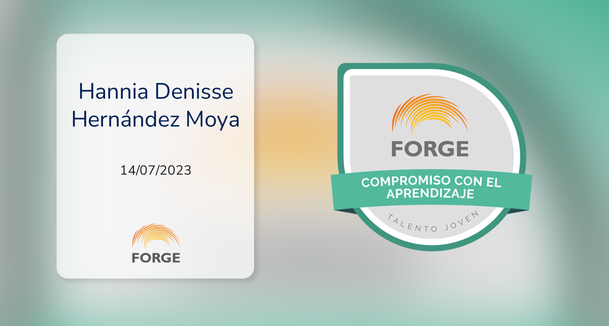 Compromiso con el aprendizaje fue emitido por Fundación Forge a Hannia ...