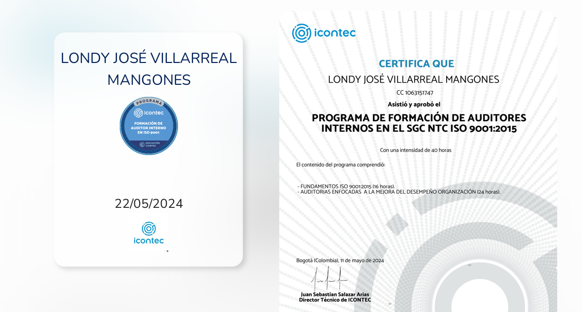 PROGRAMA DE FORMACION DE AUDITORES INTERNOS EN EL SGC NTC ISO 9001:2015 ...