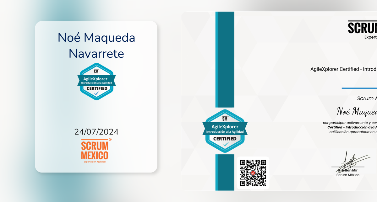 AgileXplorer Certified - Introducción a la Agilidad fue emitido por ...