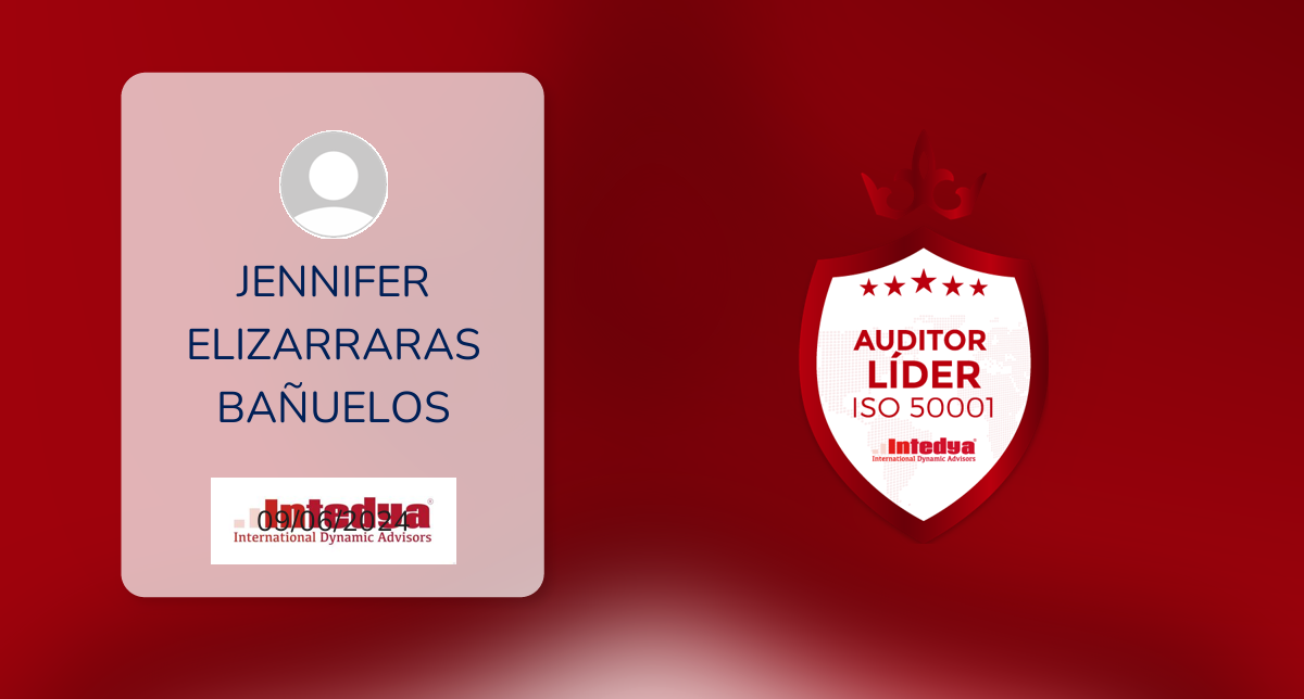 Auditor Líder ISO 50001 fue emitido por Intedya a JENNIFER ELIZARRARAS ...