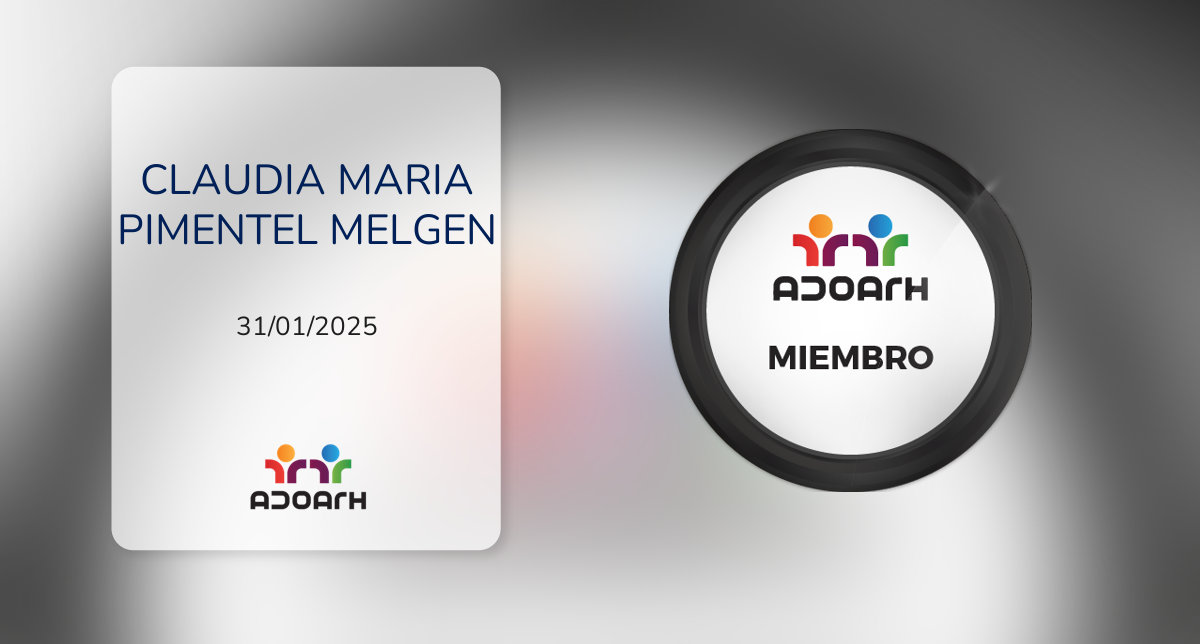 MIEMBRO ADOARH fue emitido por ADOARH a CLAUDIA MARIA PIMENTEL MELGEN.